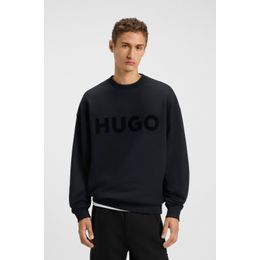 Sweatshirt Hugo "Dinex", Herren, Gr. L, schwarz001, Sweatware, Obermaterial: 100% Baumwolle, unifarben, oversize normal, Rundhals, B&uuml;ndchen, Sweatshirts Sweatshirt, Rundhalsausschnitt, Oversize Fit, Logo-Druck