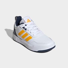 Sneaker adidas Sportswear "TENSAUR SPORT 3.0 K", M&auml;dchen, Gr. 38,5, cloud wei&szlig;, collegiate gold, collegiate navy, Synthetik, Textil, Schuhe Sneaker, f&uuml;r Kinder & Jugendliche