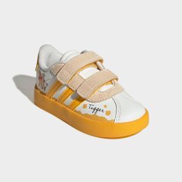 Sneaker adidas Sportswear "VL COURT WINNIE CF I", M&auml;dchen, Gr. 22, sanftes wei&szlig;, crew gelb, core schwarz, Leder, Synthetik, Schuhe Sneaker, f&uuml;r Kinder