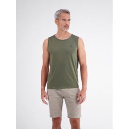 Tanktop Lerros, Herren, Gr. L, nordic olive, Single Jersey, Obermaterial: 100% Baumwolle, unifarben, regular fit h&uuml;ftbedeckend, Rundhals, Tops Tanktop, Sommershirt/&auml;rmellos mit Logodruck