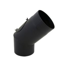 Bertrams ST-Pu Segmentbogen 08SBRV45-225L 45&deg;, 225 mm, geschwei&szlig;t, pulverbeschichtet, schwarz, Reinigungs&ouml;ffnung