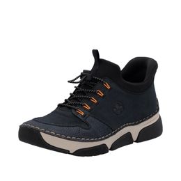 Slip-On Sneaker Rieker "Ready2GO", Damen, Gr. 38, schwarz (nachtblau, schwarz), Nubuklederimitat, Textil, Schuhe, Freizeitsneaker, Halbschuh, Schlupfschuh mit Schnellverschluss