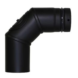Bertrams Pelletino Bogen 10SBRV90-100S 90&deg;, mit Reinigungs&ouml;ffnung, 100 x 0,6 mm, schwarz