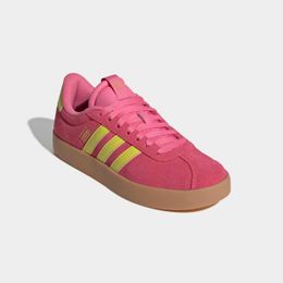 Sneaker adidas Sportswear "VL COURT 3.0", Damen, Gr. 36, lucid pink, pure lemon, gold metallic, Leder, Synthetik, Schuhe Sneaker, inspiriert vom Design des adidas samba