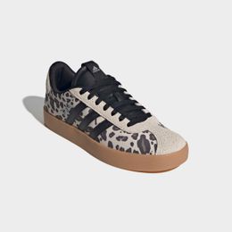 Sneaker adidas Sportswear "VL COURT 3.0", Damen, Gr. 36, crystal linen, core schwarz, khaki six, Leder, Synthetik, Textil, Schuhe Sneaker, mit Leo Muster