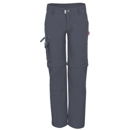 Zip-off-Hose Trollkids "Kids Oppland Pants Slim Fit", M&auml;dchen, Gr. 110, N-Gr, grau (dunkelgrau), Web, Obermaterial: 100% Polyamid. Futter: 100% Polyester, Hosen