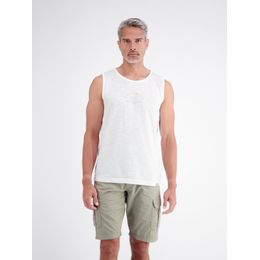 Tanktop Lerros, Herren, Gr. L, broken wei&szlig;, Single Jersey, Obermaterial: 100% Baumwolle, bedruckt, regular fit h&uuml;ftbedeckend, Rundhals, Tops Tanktop, Sommershirt/&auml;rmellos mit Frontprint
