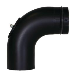 Bertrams Pelletino Bogen 10BG90RV-100M 100 x 0,6 mm, mattschwarz, 90&deg;, mit Reinigungs&ouml;ffnung, glatt