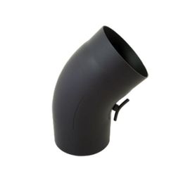 Bertrams Bogen 05BG45-150T 45&deg;, &Oslash; 150 x 2 mm, glattgezogen, mit T&uuml;r, schwarz