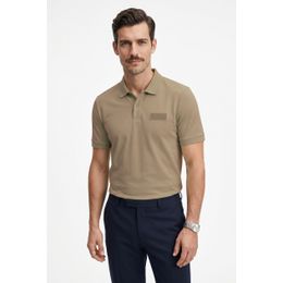 Poloshirt BOSS Green "Paddy Structure", Herren, Gr. L, beige (light, pastel gr&uuml;n334), Jersey, Obermaterial: 100% Baumwolle, unifarben, regular fit normal, Rundhals, B&uuml;ndchen, Shirts, Regular Fit, Reine Baumwolle, Logo-Patch