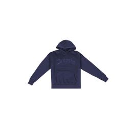 Hoodie DROPSIZE "Dropsize HEAVY LOGO DESIGN HOODIE", Herren, Gr. L, navy, 70% Baumwolle, 30% Polyester, bedruckt, Sweatshirts Hoodie