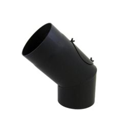 Bertrams Bogen 05SB45-200T 200 x 2 mm, 45Grad, 2-tlg., feststehend, mit T&uuml;r, schwarz