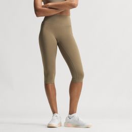 Trainingstights adidas Performance "OPTIME WORKOUT CONTOUR CAPRI-LEGGINGS", Damen, Gr. L, N-Gr, khaki six, normal, gr., Obermaterial: 73% Polyamid, 27% Elasthan, Hosen
