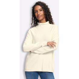 Strickpullover Heine "Pullover", Damen, Gr. 38, champagner, 50% Viskose, 25% Polyester, 25% Polyamid, unifarben, Pullover Strickpullover