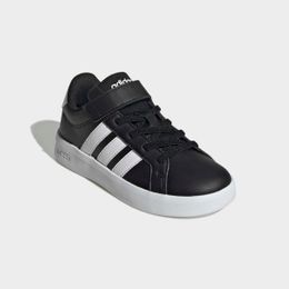 Sneaker adidas Sportswear "GRAND COURT 3.0 F&Uuml;R KINDER", M&auml;dchen, Gr. 32, schwarz-wei&szlig; (core schwarz, ftwr wei&szlig;, ftwr wei&szlig;), Synthetik, Textil, Schuhe Sneaker, mit Klettverschluss, f&uuml;r Kinder