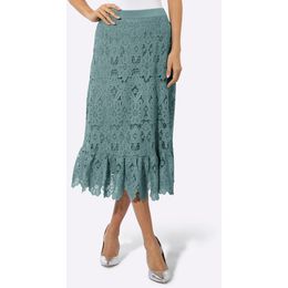 CR&Eacute;ATION L Jerseyrock CREATION L, Damen, Gr. 38, jade, 100% Polyester, unifarben, wadenlang, R&ouml;cke