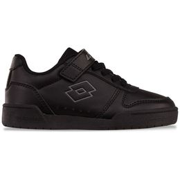 Sneaker Lotto, Kinder, Gr. 28, schwarz (schwarz, dunkelgrau), Kunstfaser, Synthetik, clean, Schuhe Sneaker, - in kinderfu&szlig;gerechter Passform