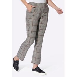 Webhose Heine, Damen, Gr. 38, Normalgr&ouml;&szlig;en, champagner, schwarz, kariert, 65% Polyester, 33% Viskose, 2% Elasthan, Glencheckmuster, gemustert, kariert, mehrfarbig, Hosen