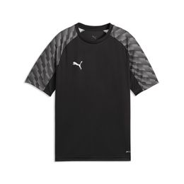 Trainingsshirt Puma "TEAMLIGA26 JERSEY JR", Kinder, Gr. 128, Puma schwarz, Puma wei&szlig;, flat schwarz gray, Interlock, Obermaterial: 100% Polyester, mehrfarbig, regular fit normal, Rundhals, Shirts, Kurzarm, sportlicher Stil, f&uuml;r Fu&szlig;ball, atmungsaktiv