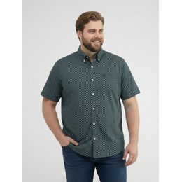 Kurzarmhemd Lerros "Kurzarmhemd mit geometrischem Print, gro&szlig;e Gr&ouml;&szlig;en", Herren, Gr. 4XL, extraweit, classic navy, 100% Baumwolle, Hemden