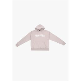 Hoodie DROPSIZE "Dropsize HEAVY LOGO DESIGN HOODIE", Herren, Gr. L, pumice stone, 70% Baumwolle, 30% Polyester, bedruckt, Sweatshirts Hoodie