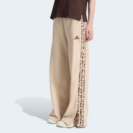 Sporthose adidas Sportswear "SEASONAL ESSENTIALS, ANIMALPRINT", Damen, Gr. L, N-Gr, beige (crystal linen, multicolor, crystal linen, normal, gr.), Obermaterial: 55% Baumwolle, 36% Polyester, 9% Viskose, Hosen Sporthose