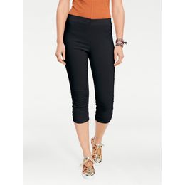 Caprihose Heine, Damen, Gr. 50, Normalgr&ouml;&szlig;en, schwarz, 70% Viskose, 25% Polyamid, 5% Elasthan, unifarben, 3/4-L&auml;nge, Hosen Caprihose
