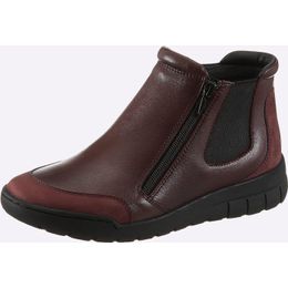 Stiefelette Casual Looks, Damen, Gr. 39, bordeaux, Glattleder, Nubukleder, Schuhe Stiefelette