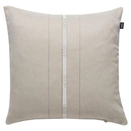 JOOP! Kissenbezug Ribbon, Creme, Champagner, Beige, Textil, Schriftzug, 40x40 cm, hochwertige Qualit&auml;t, Wohntextilien, Bez&uuml;ge, Kissenbez&uuml;ge