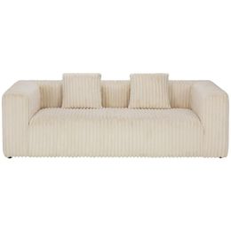 Mid.you Sofa, Beige, Kunststoff, 3-Sitzer, F&uuml;llung: Polyester, 224x68x99 cm, Wohnzimmer, Sofas & Couches, Sofas