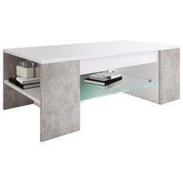Couchtisch Tunas Wei&szlig;/Beton-Optik