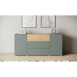 Sideboard 150cm Berlin 150 Salbeigr&uuml;n/Eichefarben