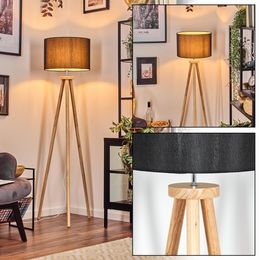hofstein Soungou Stehleuchte 38 cm Chrom, Naturfarben, 1-flammig