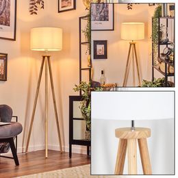 hofstein Soungou Stehleuchte 38 cm Chrom, Naturfarben, 1-flammig