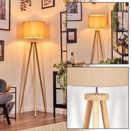 hofstein Soungou Stehleuchte 38 cm Chrom, Naturfarben, 1-flammig