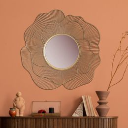 Wandspiegel FineBuy Flurspiegel Rose Metall 77 cm Spiegel Flur H&auml;ngespiegel