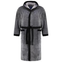 Herren Gro&szlig;e Gr&ouml;&szlig;en | Morgenstern Bademantel aus Softvelours mit Kapuze Farbe grau Gr&ouml;&szlig;e: 4XL