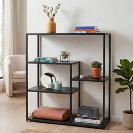 Regal MCW-P98, Wohnregal Standregal Ablageregal, Industrial Metall 80x80x30cm ~ schwarz