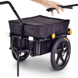 SAMAX Lastenanh&auml;nger / Fahrradanh&auml;nger f&uuml;r 60 Kg / 70 Liter mit Kupplung in Schwarz