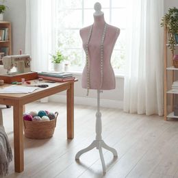 Schneiderpuppe MCW-F20, Kleider-/Schaufensterpuppe Torso weiblich, Kunststoff Holz MVG-zertifiziert ~ rosa
