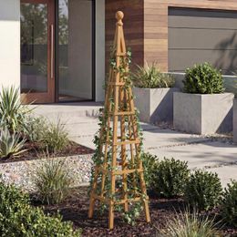 Rankgitter MCW-Q19, Pflanzgitter Klettergitter Rankhilfe Spalier Holz MVG-zertifiziert 148x33x33cm ~ natur