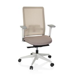 hjh OFFICE Profi B&uuml;rostuhl PURE WHITE Stoff / Netzstoff mit Armlehnen (h&ouml;henverstellbar)