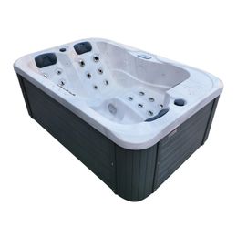 TroniTechnik&reg; Outdoor Whirlpool Spa TINO PRO mit Isolierung Wei&szlig; Silber Marmoriert 195cm x 127cm, Heizung, Hydromassage