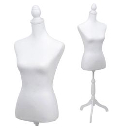 Schneiderpuppe MCW-Q24, Schaufensterpuppe Torso weiblich, Schaumstoff, abnehmbarer Bezug, MVG-zertifiziert ~ wei&szlig;