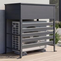 Aluminium Verkleidung f&uuml;r Klimaanlage/W&auml;rmetauscher MCW-P94, Abdeckung Aufbewahrungsbox 110x96x43cm ~ anthrazit