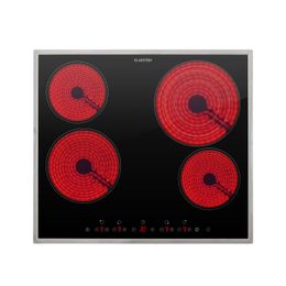 Klarstein Virtuosa 4 Prime Einbaukochfeld 4 Zonen 6500W Glaskeramik Edelstahlrahmen