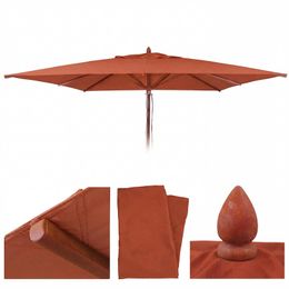 Ersatz-Bezug f&uuml;r Gastronomie Holz-Sonnenschirm MCW-C57b, Sonnenschirmbezug, eckig 4x4m Polyester ~ terrakotta