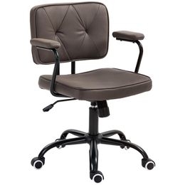 Vinsetto B&uuml;rostuhl, Schwarz, Metall, 58x91x61 cm, Arbeitszimmer, B&uuml;rost&uuml;hle, Drehst&uuml;hle