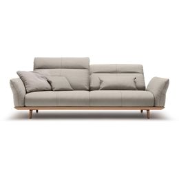 3,5-Sitzer "CR.460 mit verstellbarer R&uuml;ckenlehne, bequem und hochwertig", bunt (graubeige, natur 044, 20), B:228cm H:103cm T:100cm, Chenille COCO (72% Polyester 15% Baumwolle 13% Polyacryl), CREATION BY ROLF BENZ, Sofas, Sockel in Eiche, F&uuml;&szlig;e Eiche natur, Breite 228 cm