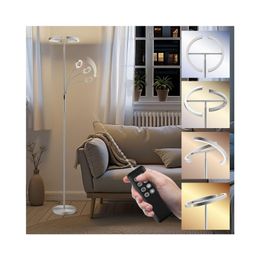TecTake&reg; Deckenfluter, LED, 20 W, inklusive Leselicht 7 W, bewegliche LED-B&ouml;gen und Schwanenhals, 31,5 x 188 cm